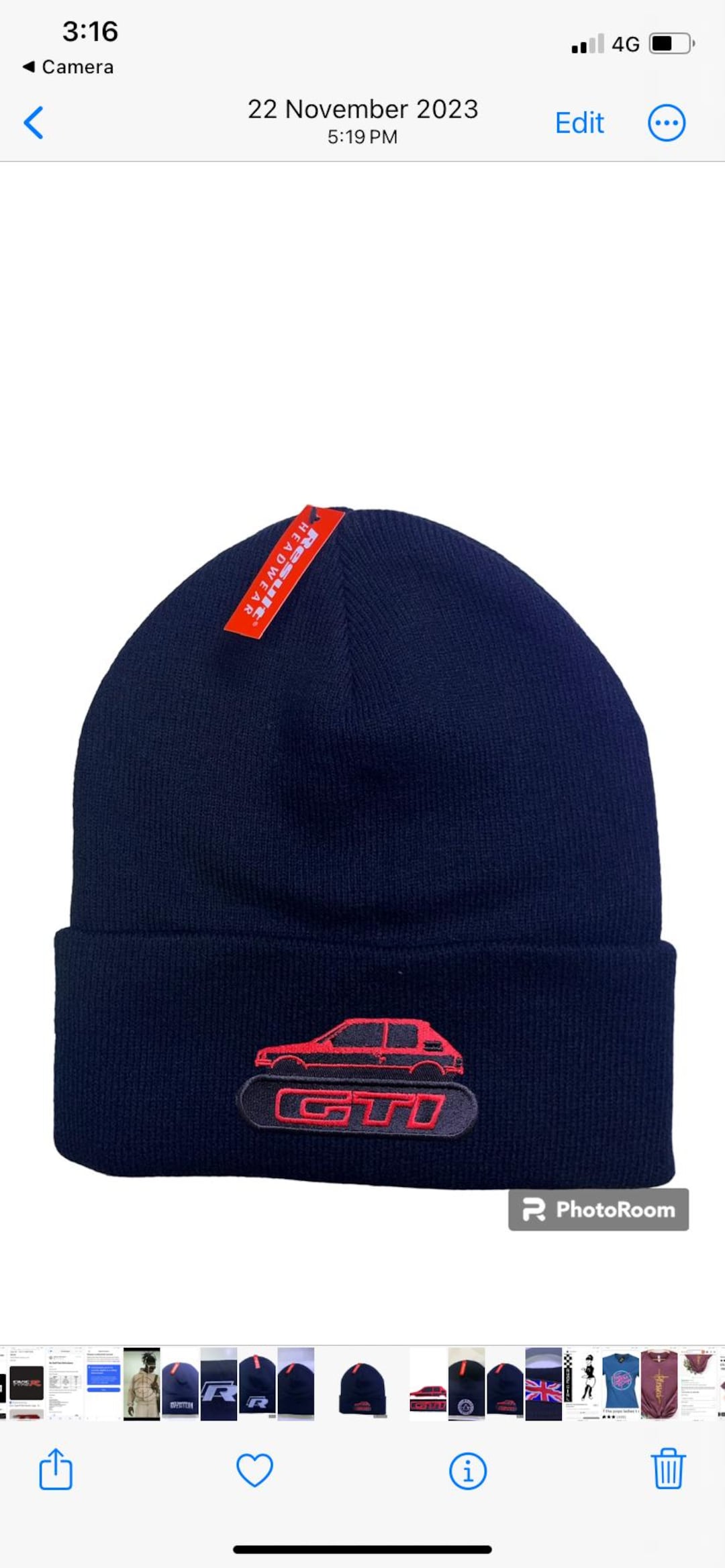 Peugeo 205 GTI Car Embroidered on a Black Beanie Hat. Retro, 80s, Hot ...