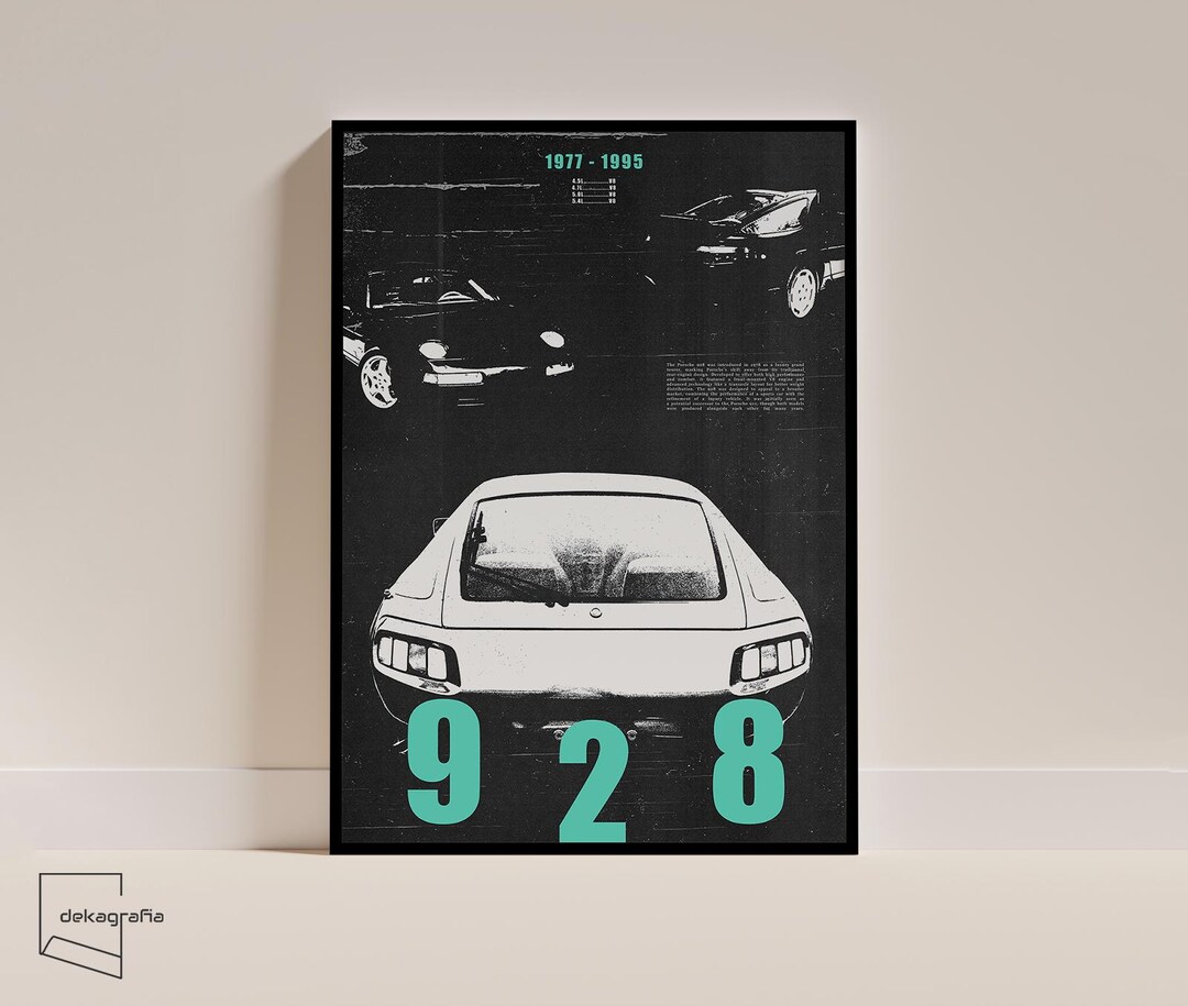 Porsche 928 Poster Car Poster, Art, Classic Cars, Vintage, Home Decor ...