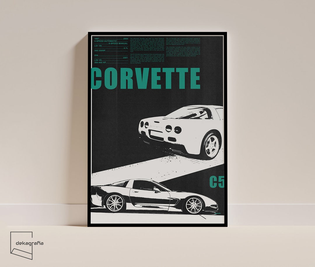 Chevrolet Corvette C5 Poster | Car Poster, Muscle Car, Classic Cars ...