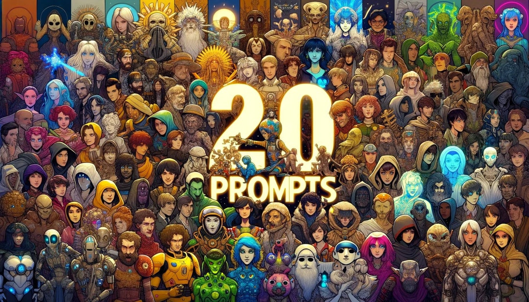 The 20 DEFINITIVE CHARACTER PROMPTS Customizable Prompts - Etsy