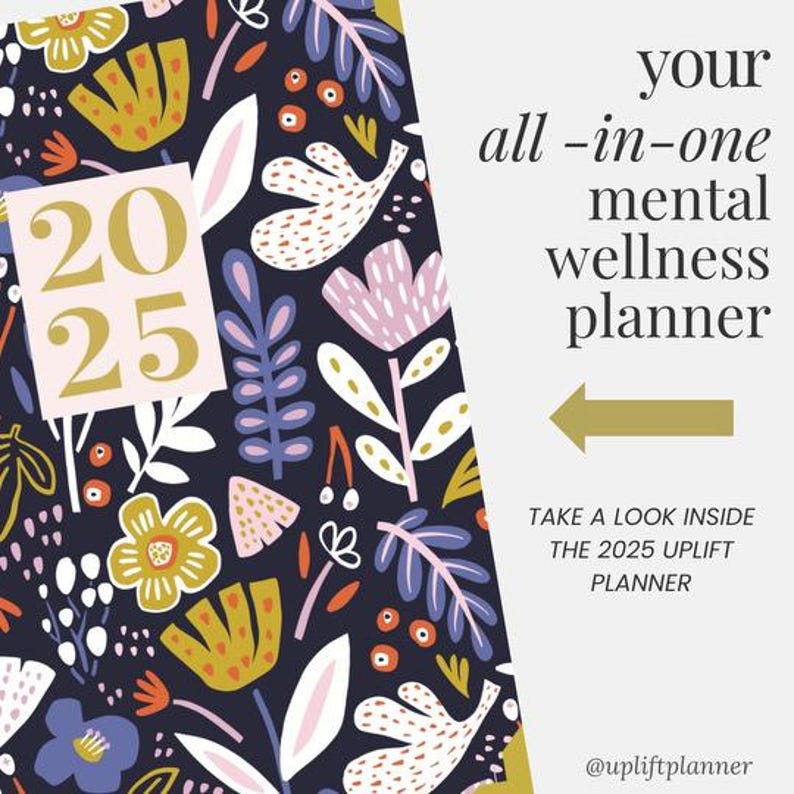Mental Health Planner, Daily Motivational Quotes, 2025 Self Care ...