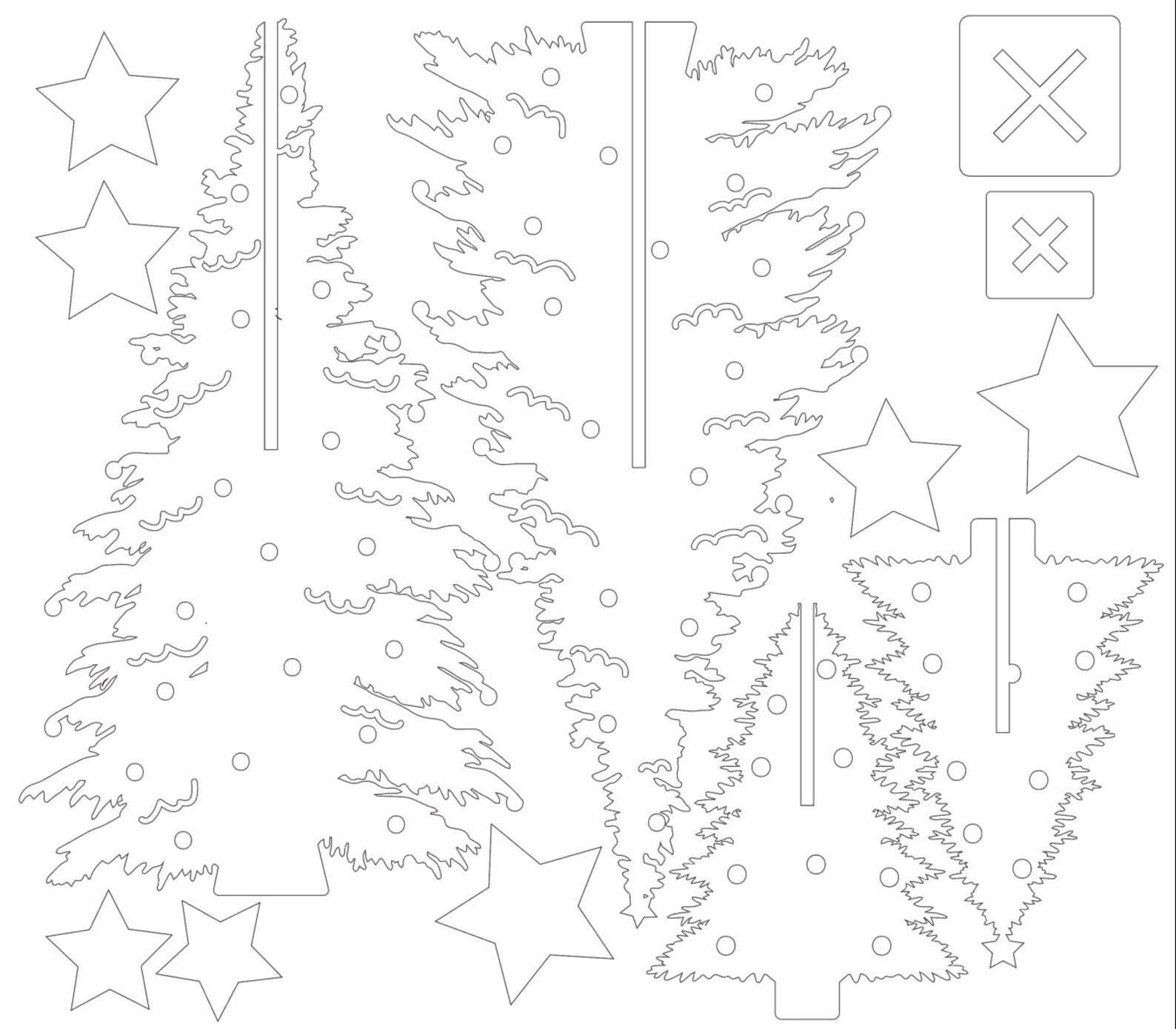 2x 3D Christmas Trees for Laser Cutting (3.6mm Thickness) - Etsy