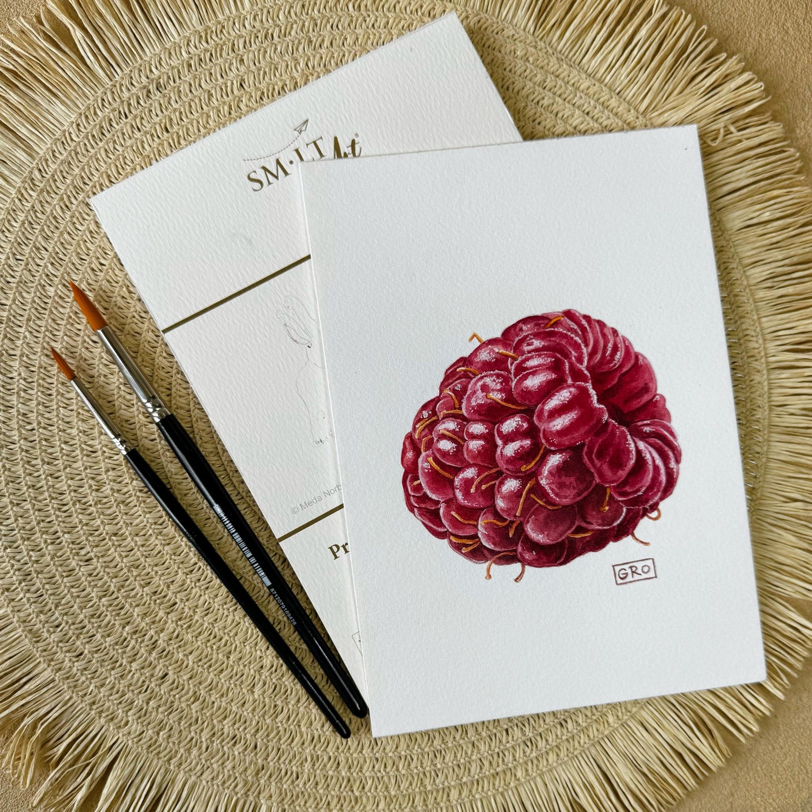 Original Watercolor Painting Raspberry in Realism Style - Berries Art ...