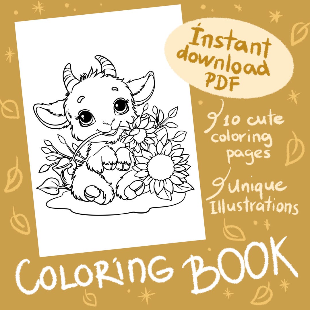 Digital Autumn Animal Coloring Page Book - D10 Page PDF - Fun for Kids ...