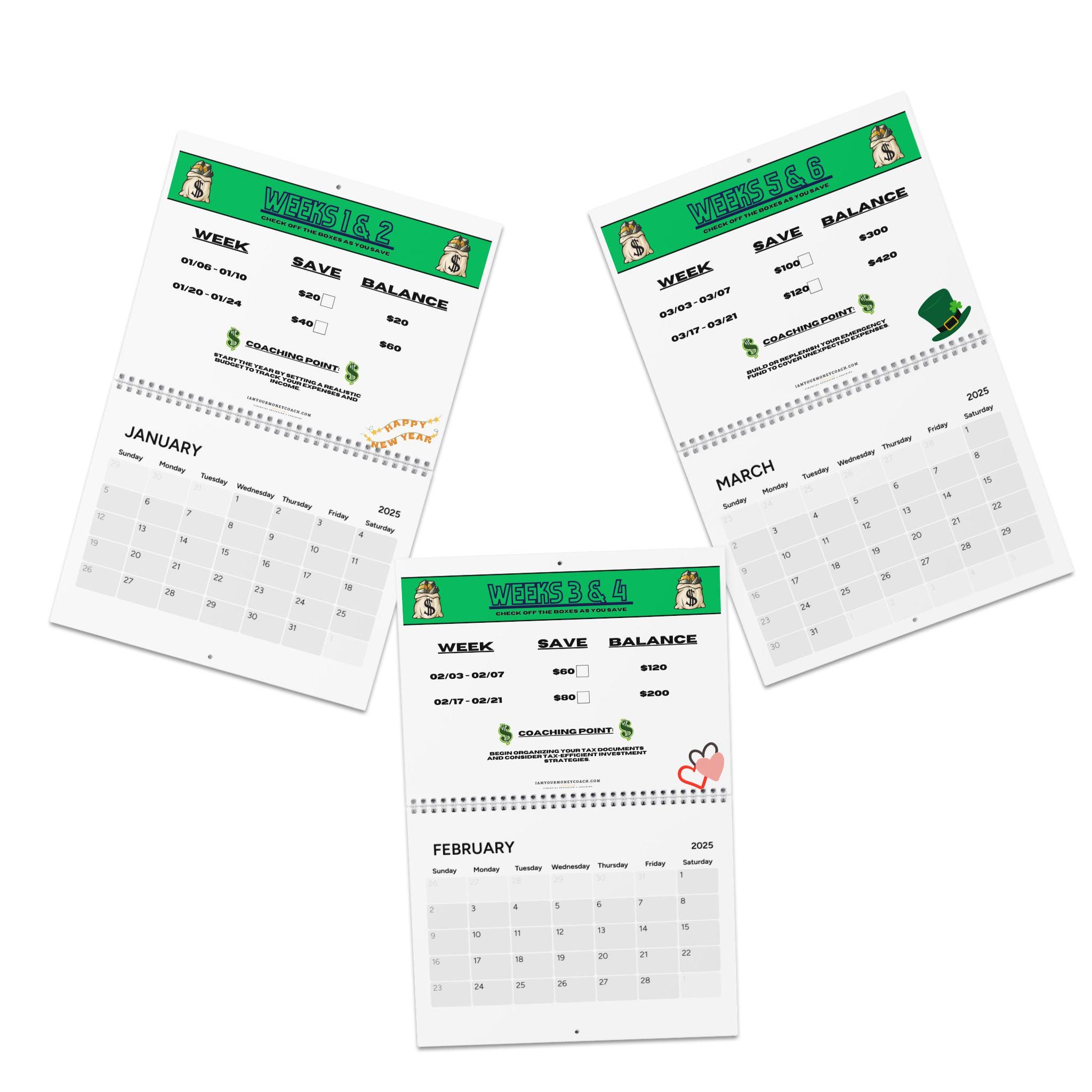 Wall Calendar 2025 26 Week Savings Challenge, Money Saving Planner ...