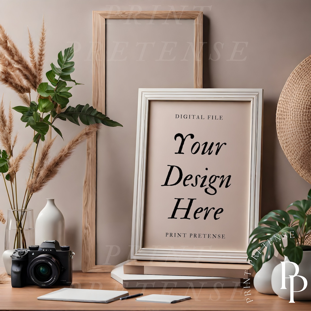 Boho Scenery White Frame Digital Mockup Instant Download - Etsy