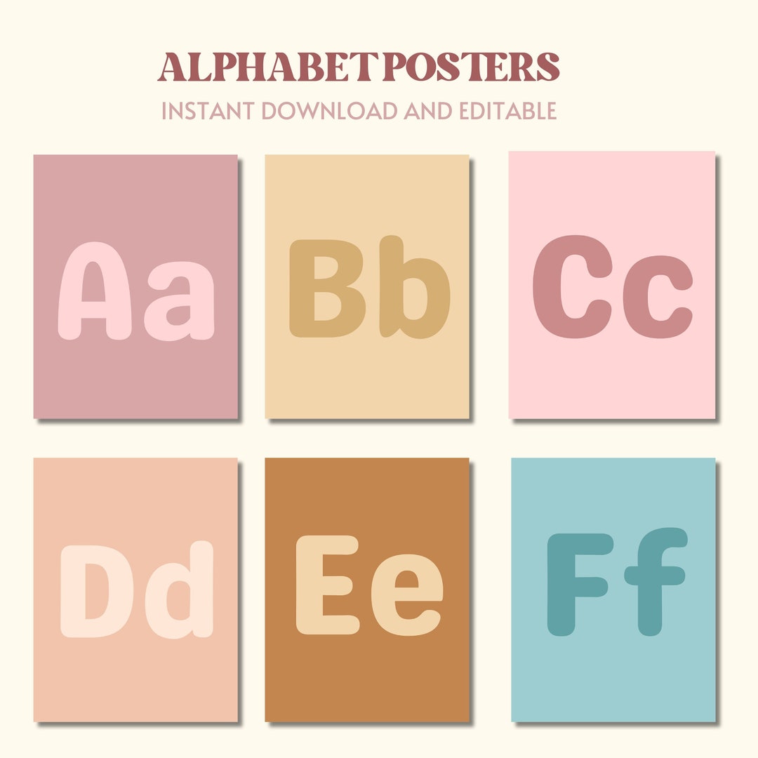 Classroom Pastel Alphabet Poster, Educational Poster for Preschool ...