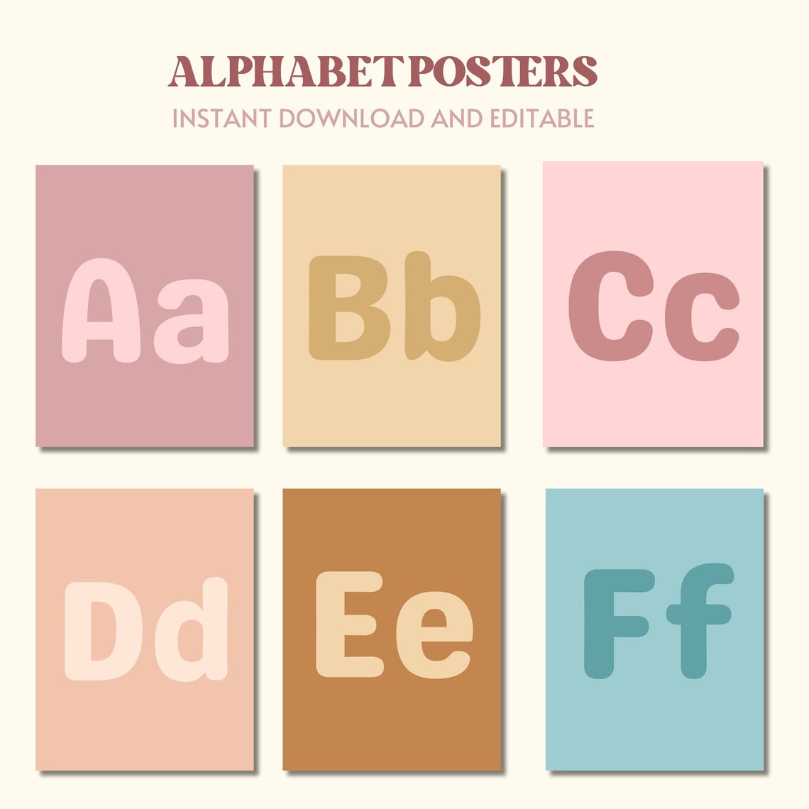 Classroom Pastel Alphabet Poster, Educational Poster for Preschool ...