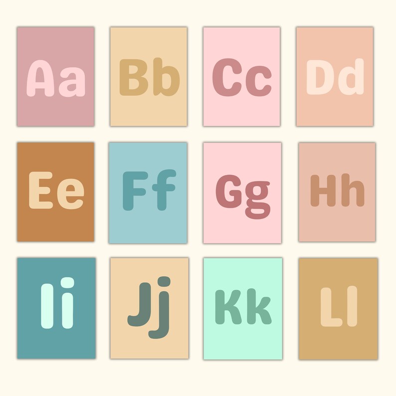 Classroom Pastel Alphabet Poster, Educational Poster for Preschool ...