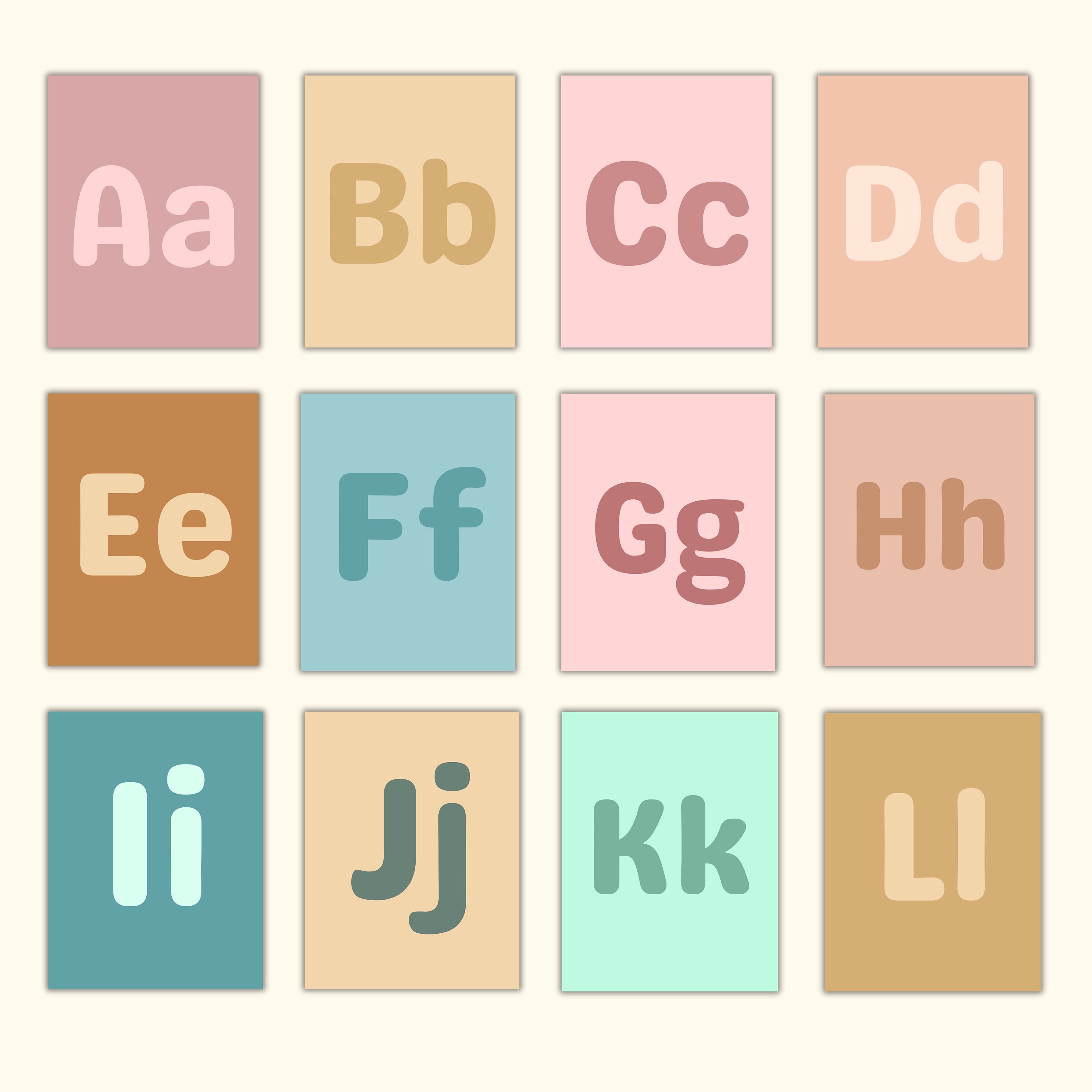 Classroom Pastel Alphabet Poster, Educational Poster for Preschool ...