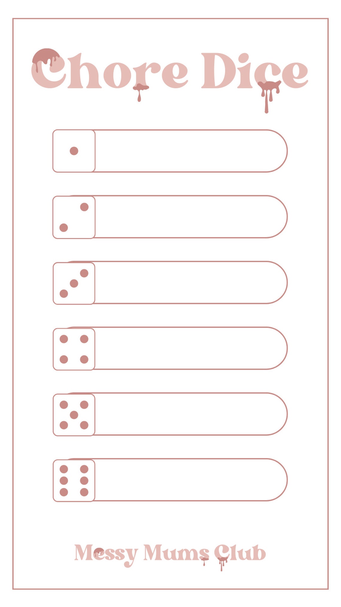 Chore Dice - Printable Chore Assignment Game - Etsy