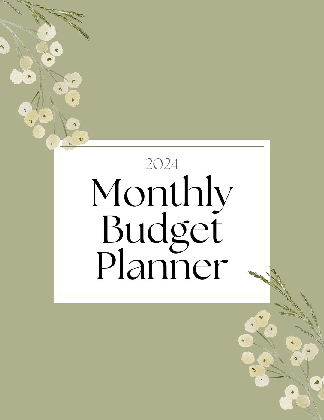 Budget Planner - Monthly - 12 Month - Digital File - Etsy