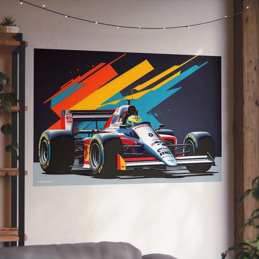 Vibrant F1 Car Art Print, Formula 1 Racing Poster - Etsy