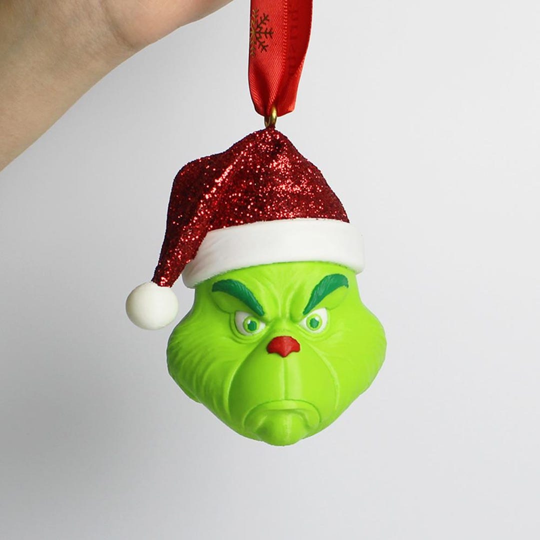 Grumpy Grinch Christmas Ornament – Hand-painted Holiday Decoration ...