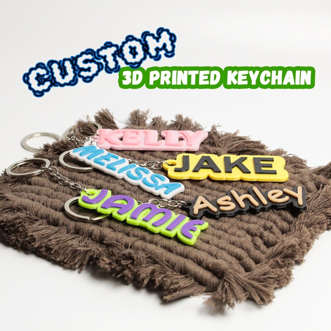 Custom Name Keychain 3D Printed Personalized Key Ring Backpack Tag ...