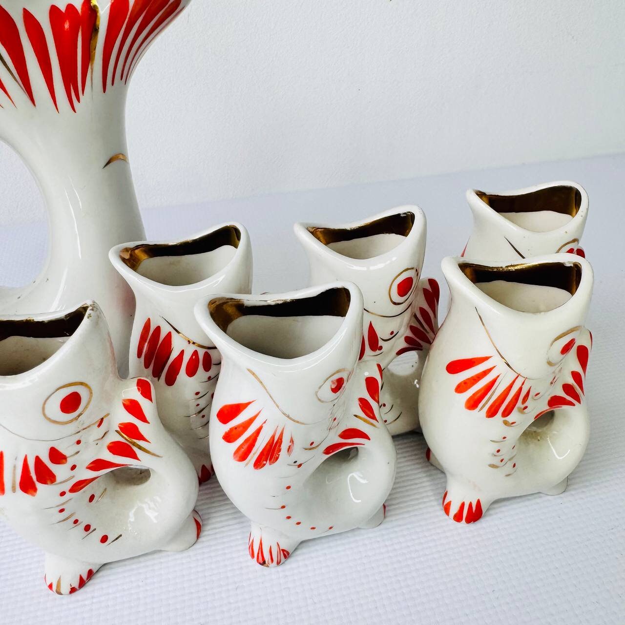 Fish Decanter Ukrainian Drinking Set Porcelain Fish Carafe Vodka ...