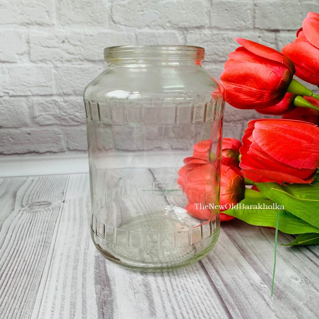 Vintage Soviet Glass Jar, 1.5 Liter Vase, 1960s Kitchen Decor - Etsy