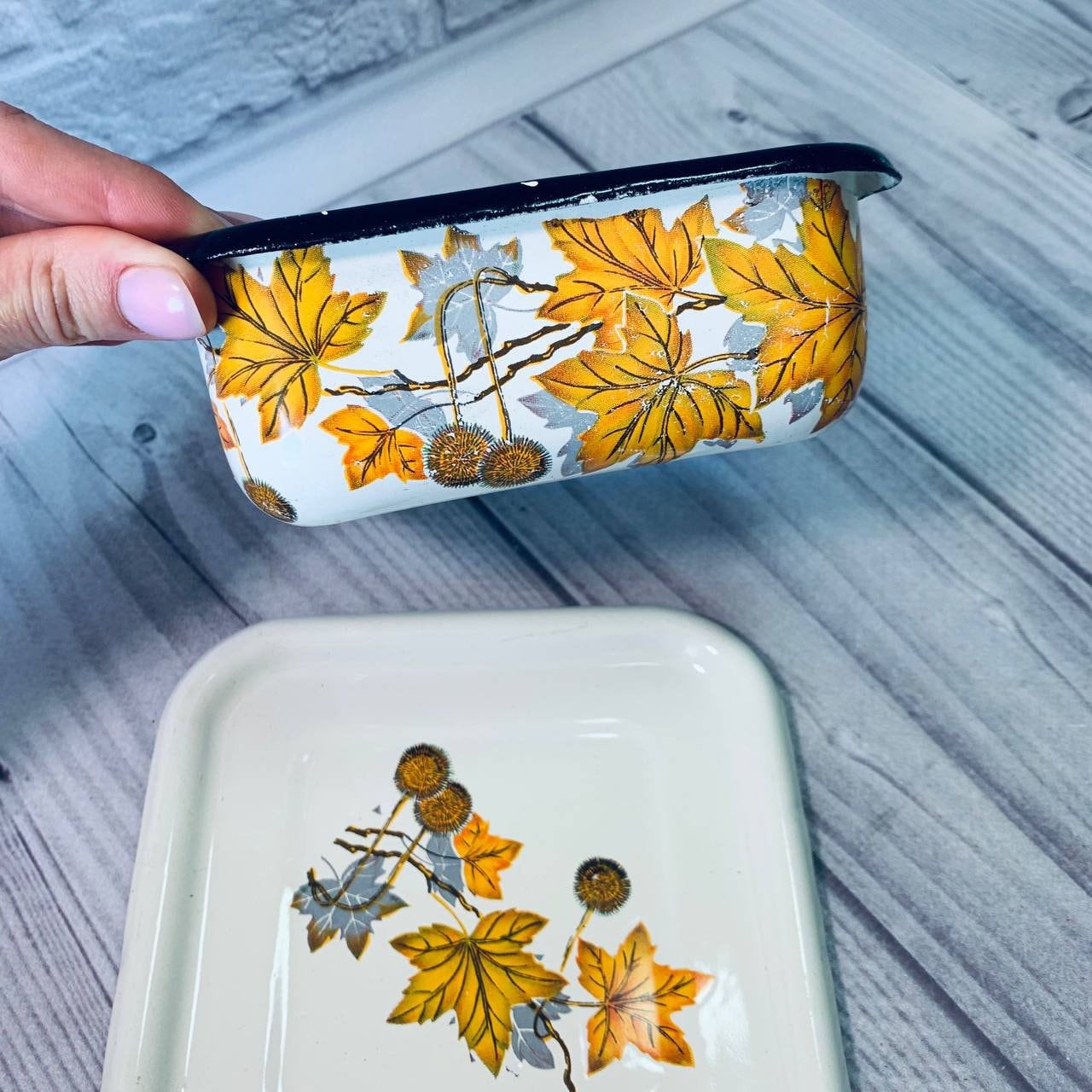 Soviet White Enamel Containers With Lid Food Storage Food Container ...