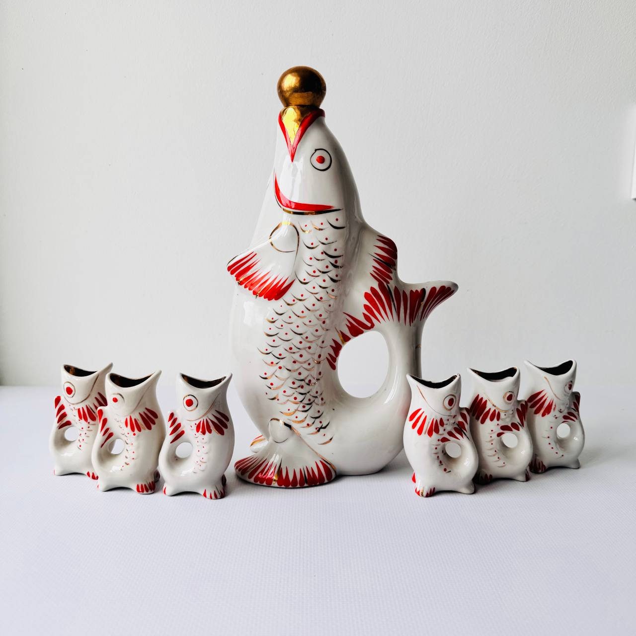 Fish Decanter Ukrainian Drinking Set Porcelain Fish Carafe Vodka ...