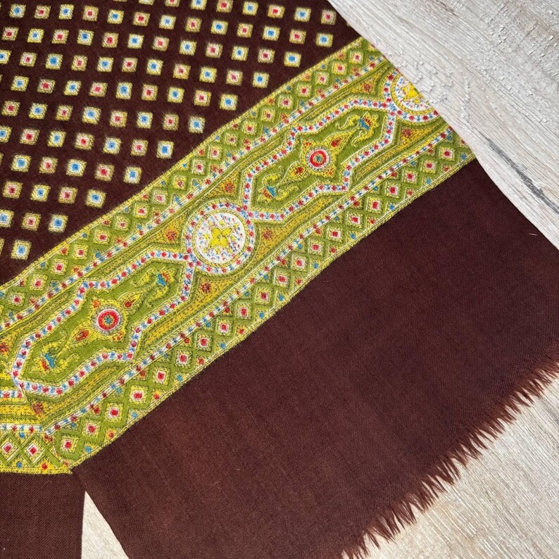 Vintage Ukrainian Wool Scarf: Men's Paisley Bohemian Psychedelic Double ...