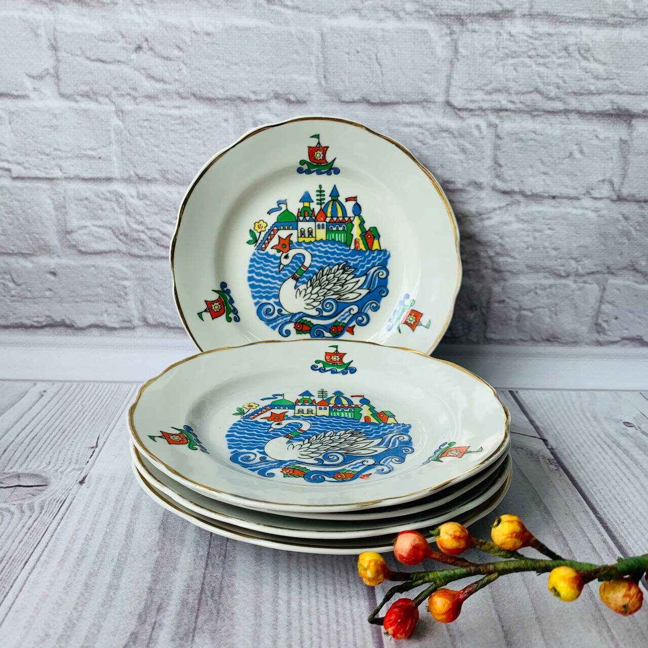 Porcelain Plate Princess Swan USSR Korostensky Factory,vintage ...