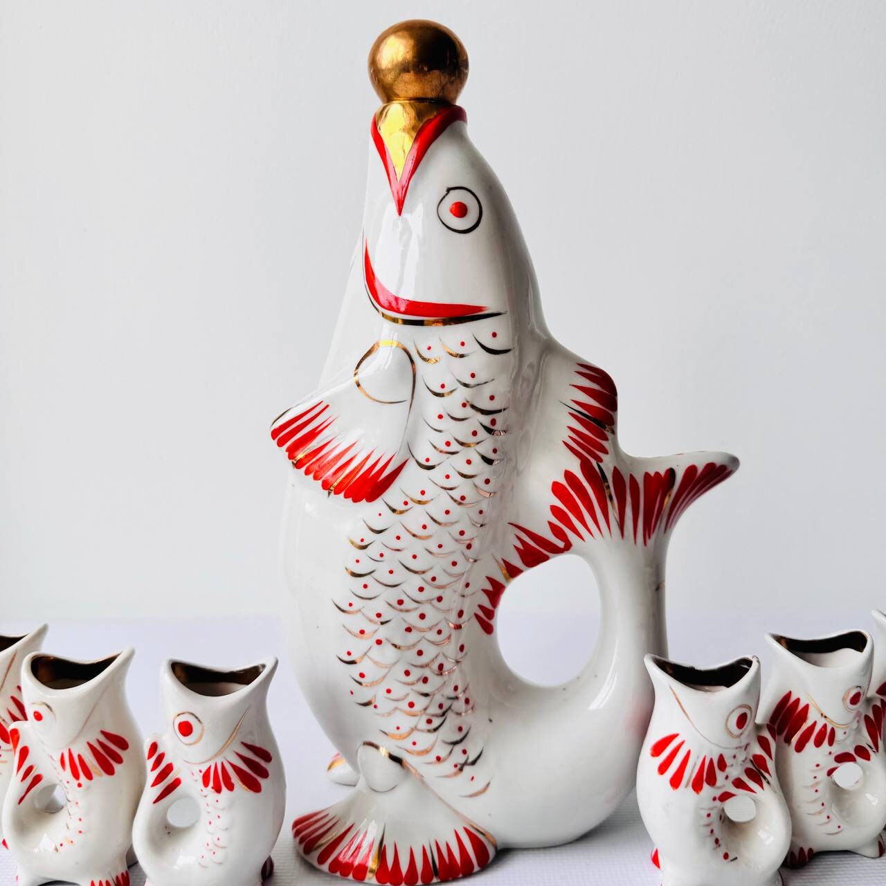 Fish Decanter Ukrainian Drinking Set Porcelain Fish Carafe Vodka ...