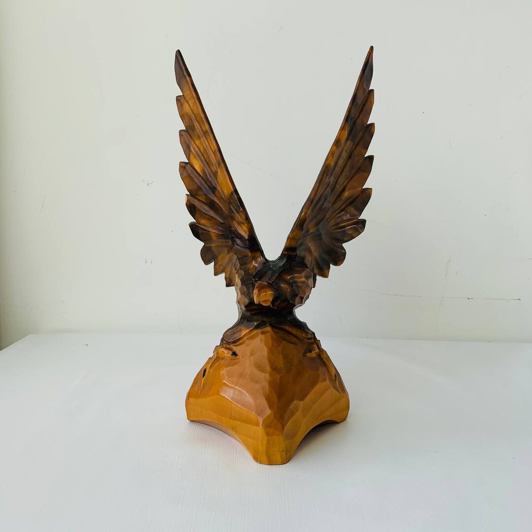 Vintage Soviet Hand Carved Wooden Eagle,eagle Hand Made Wood,soviet ...