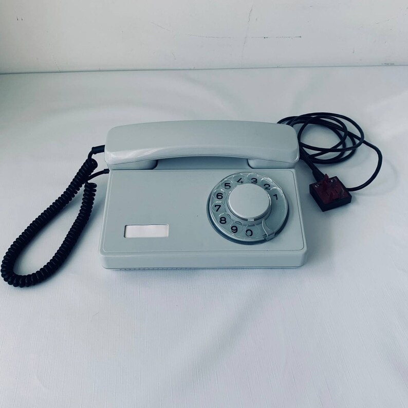 Vintage Phone, Gray Office Telephone, Desk Phone, Analog Tone Phone ...