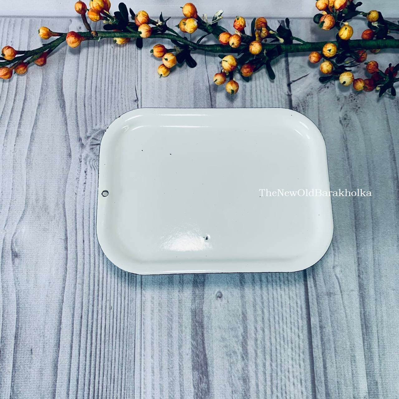 Soviet Vintage Enamelware Medium White Enamel Baking Pan, French Style ...