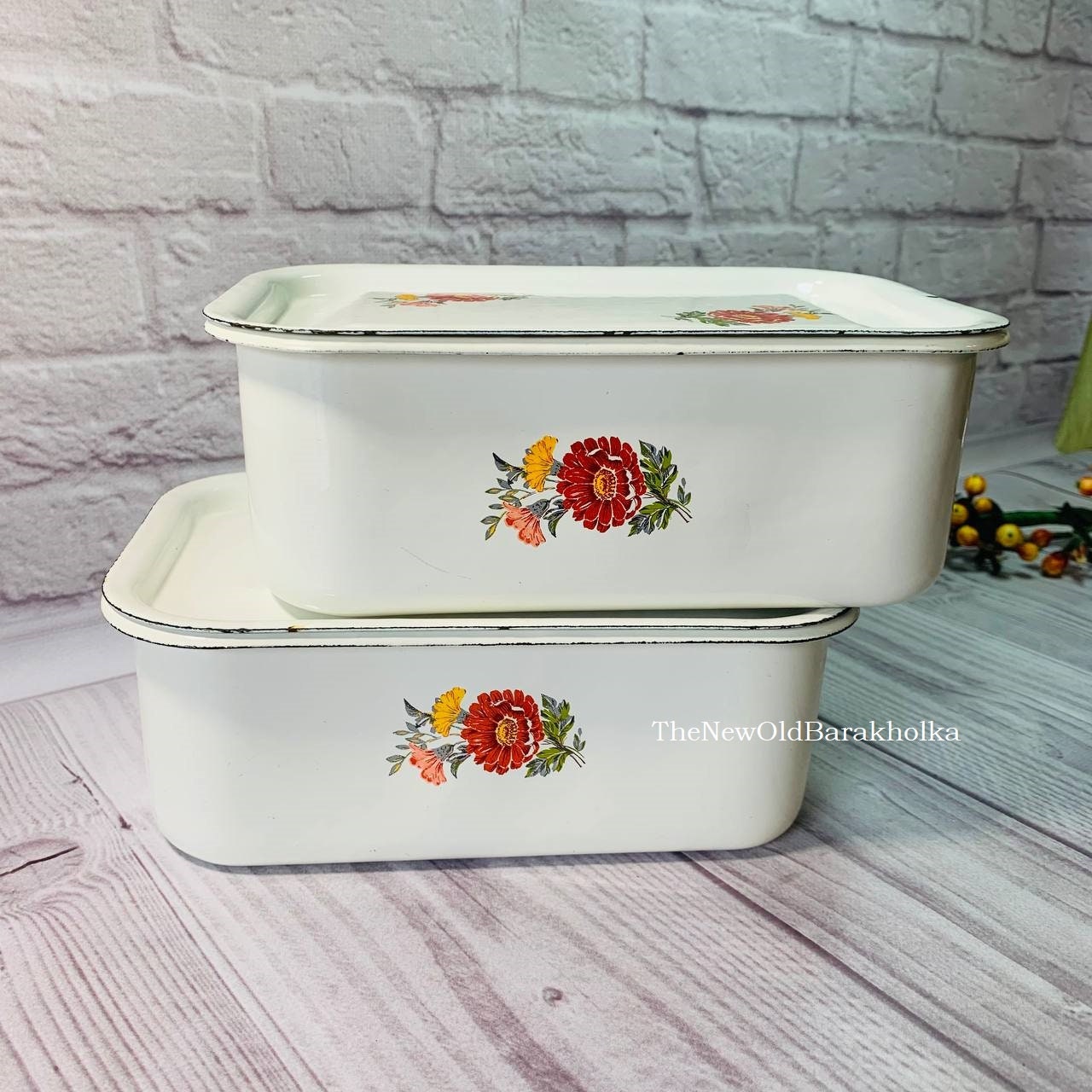 NEW Soviet Vintage Enamelware Medium White Enamel Baking Pan,french ...
