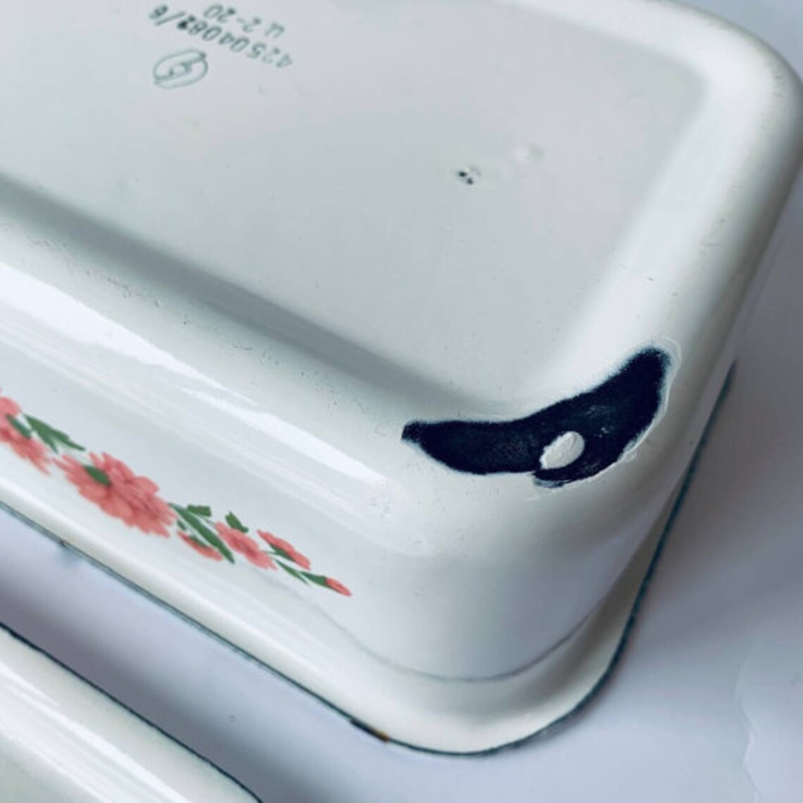 Enamel Food Containers Vintage Enamelware Containers With Lid Metal Box ...