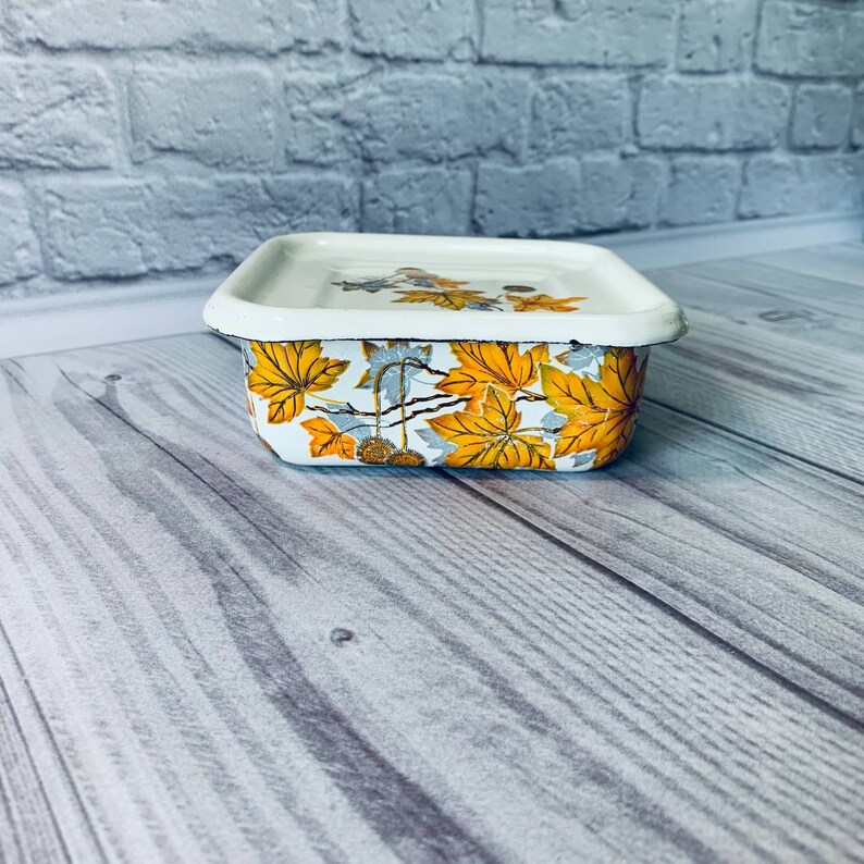 Soviet White Enamel Containers With Lid Food Storage Food Container ...