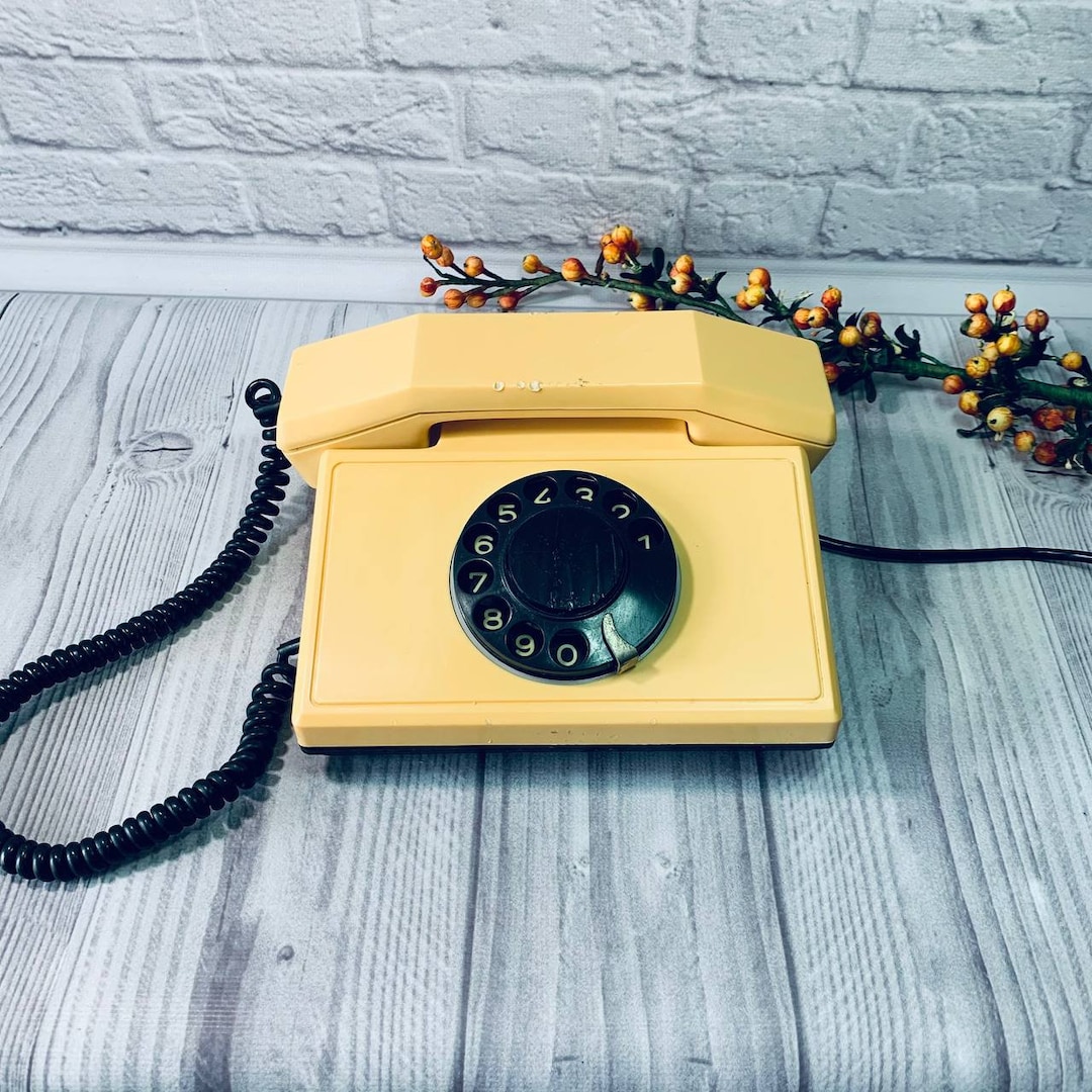 Rare Vintage Yellow Phone, Old Rotary Phone, Soviet Phone, Circle Dial ...