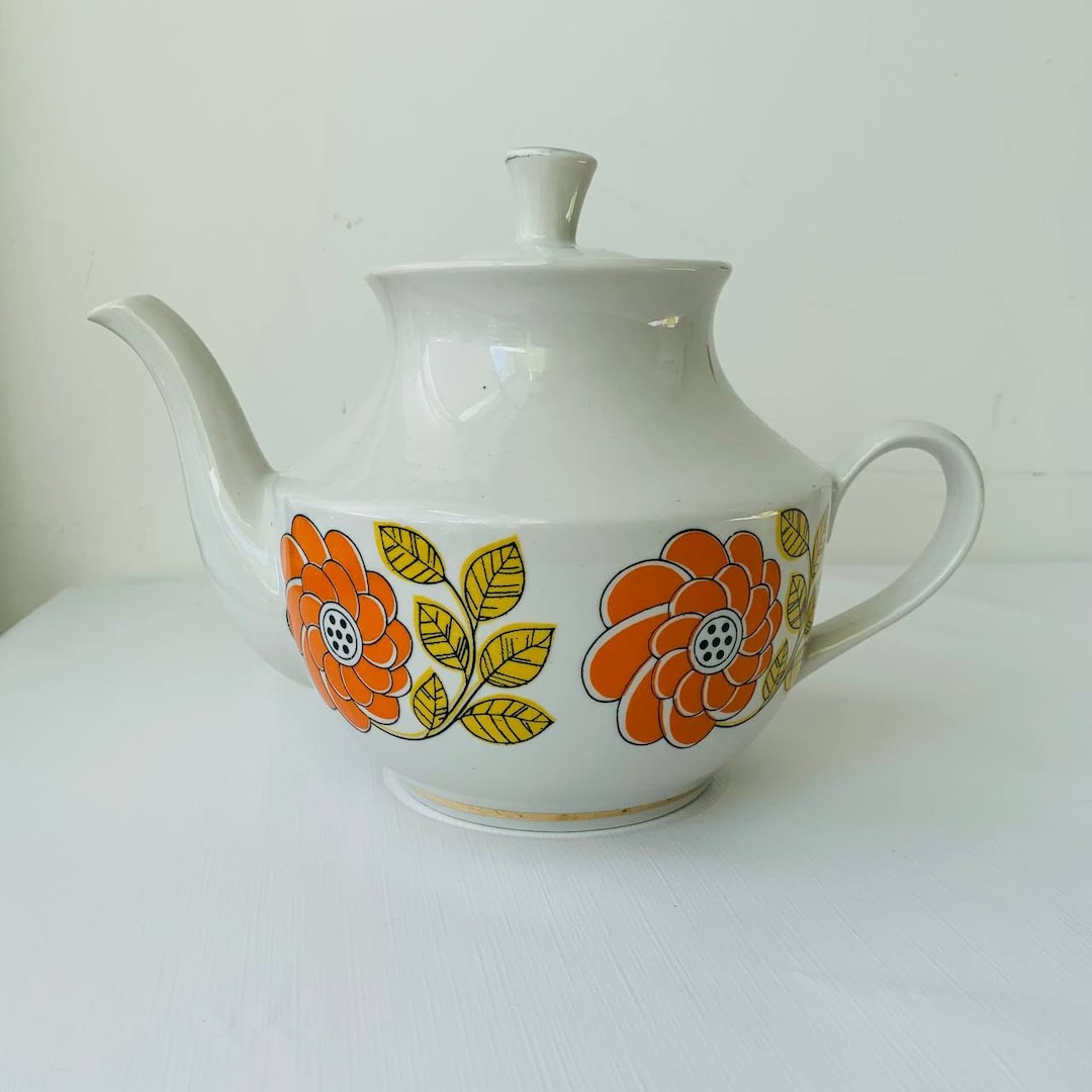 Big 1L Soviet Whith Flower Teapot,soviet Kettle,retro Teapot ...