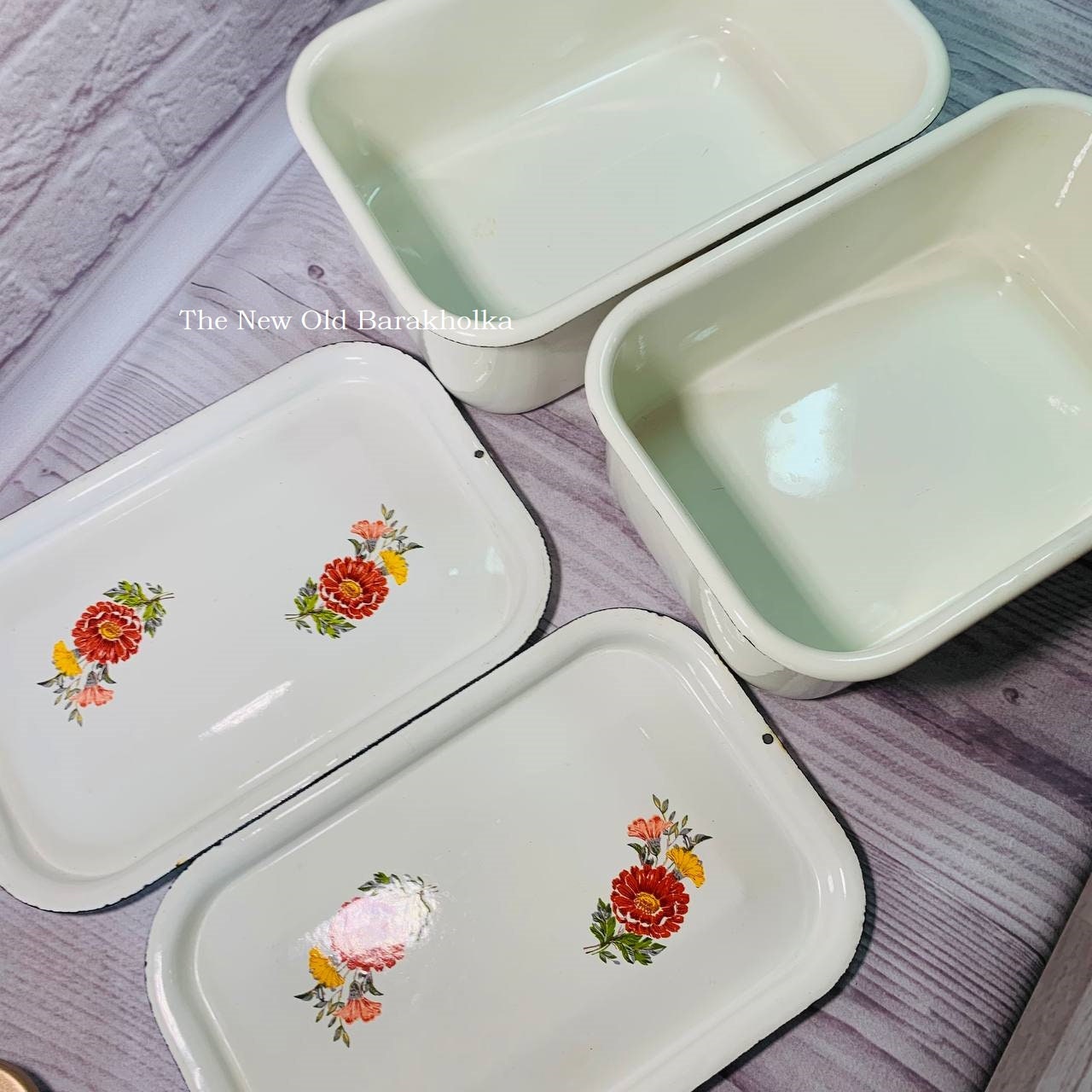 NEW Soviet Vintage Enamelware Medium White Enamel Baking Pan,french ...