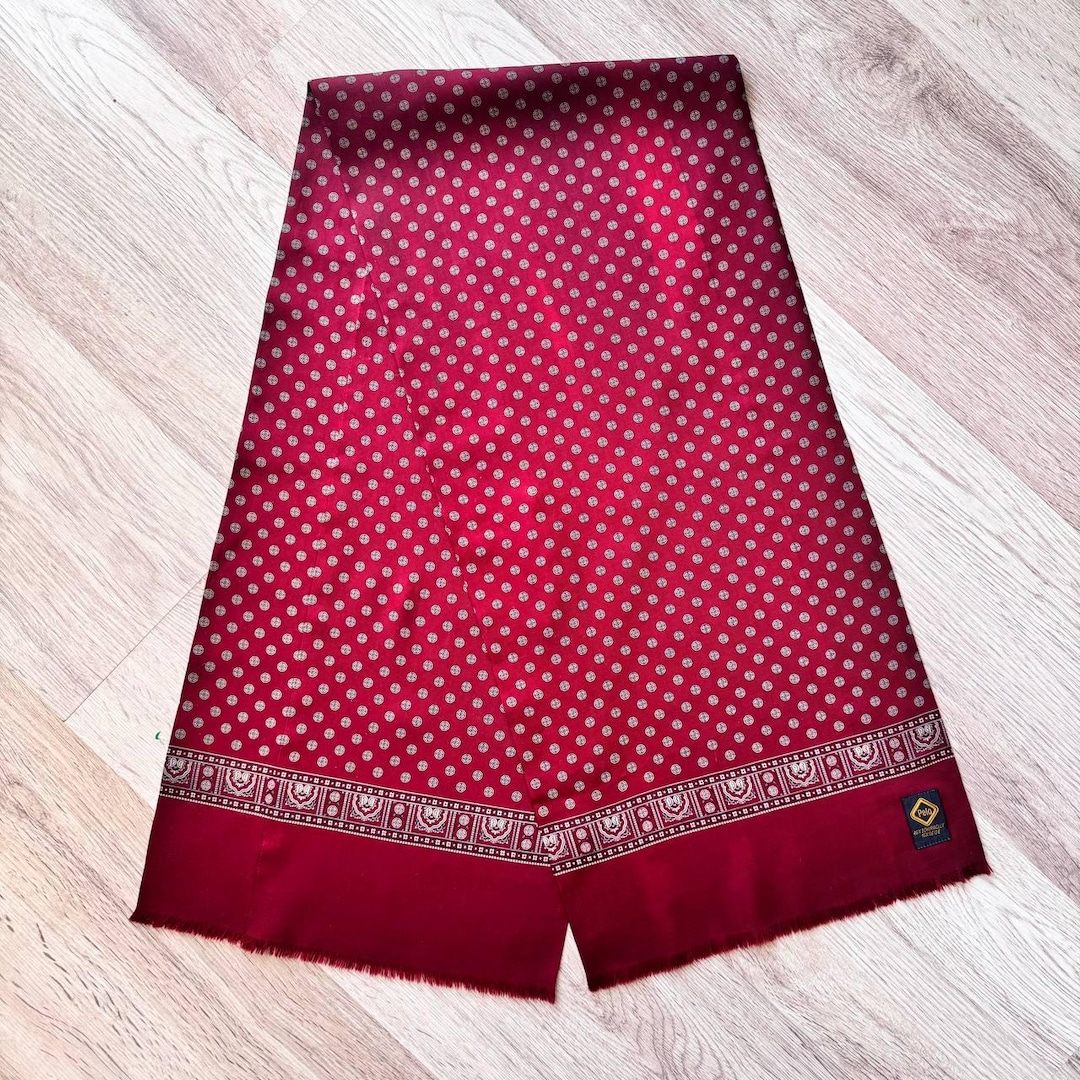 Vintage Men's Stunning Ornate Multi Colour Red Black Scarf Ornate ...