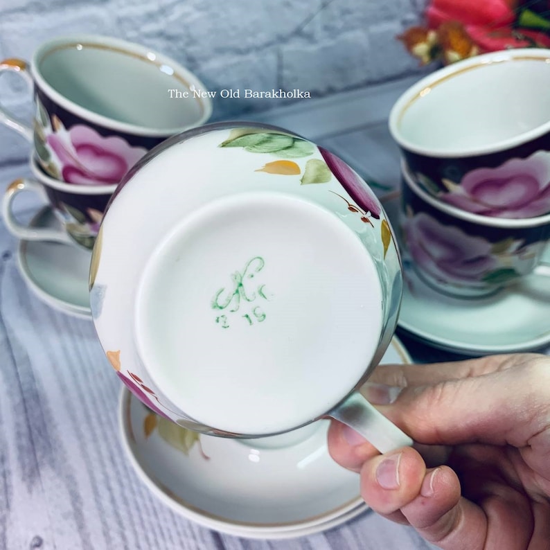 Vintage Soviet Porcelain Tea Set, Coffee Set, Vintage Porcelain Set, Tea Set, Soviet Tea Set ...