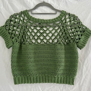 Marina Mesh Sweater Crochet Pattern raglan - Etsy