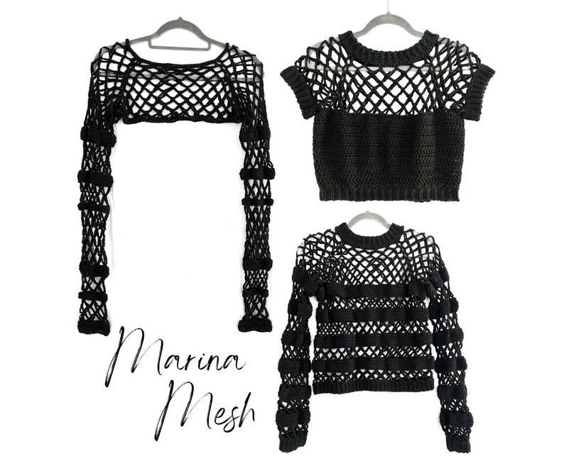 Marina Mesh Sweater Crochet Pattern raglan - Etsy