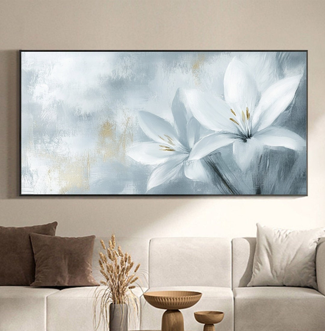 Abstract Texture Flower Painting, Original Minimalist Floral Oil ...