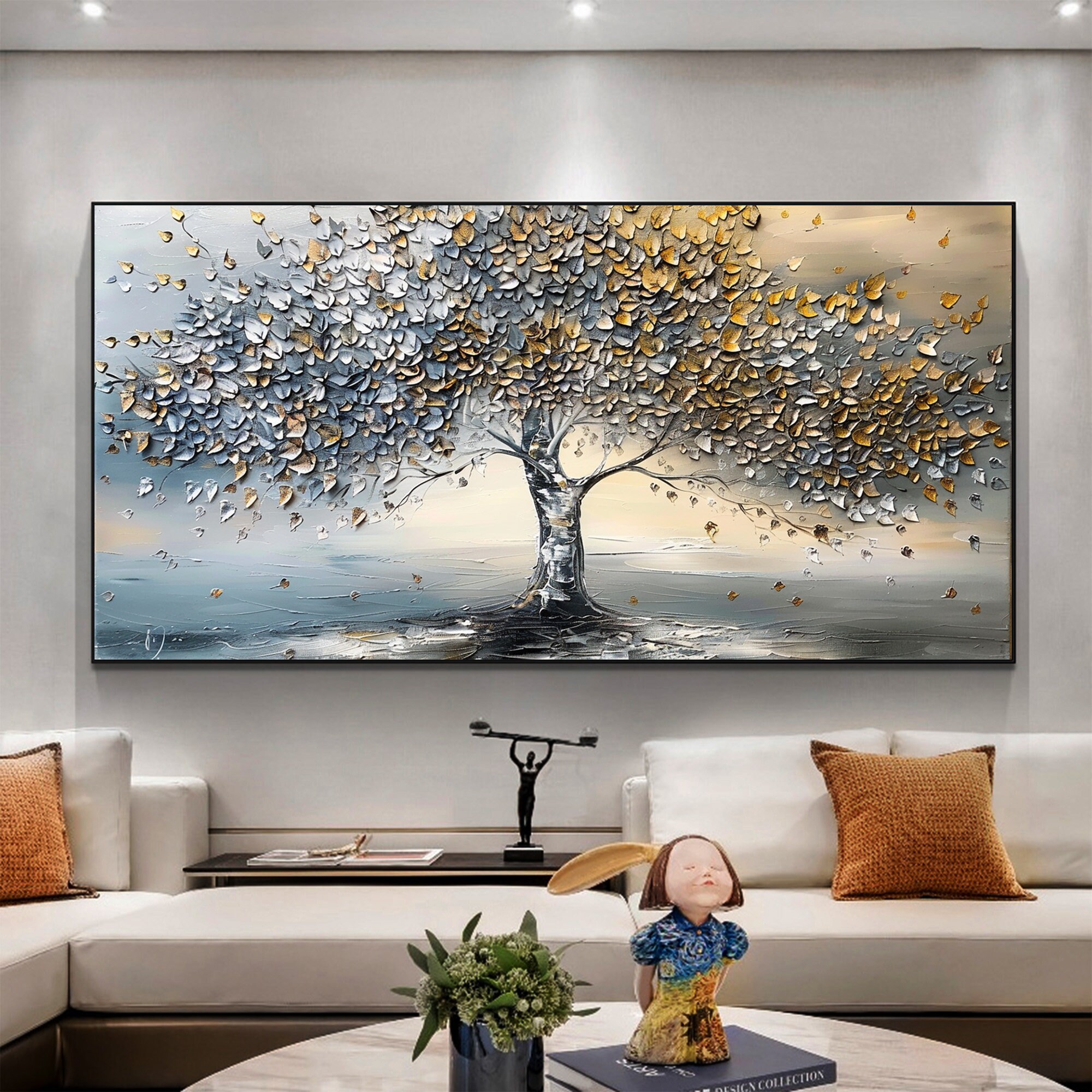 Original Tree of Life Oil Painting on Canvas, Large Abstract Textured ...
