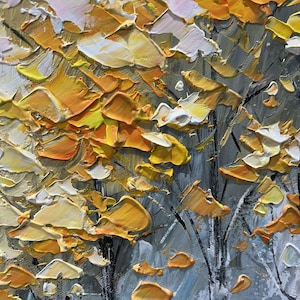Abstract Yellow Landscape Oil Painting on Canvas Large Original ...