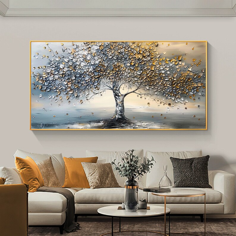 Original Tree of Life Oil Painting on Canvas, Large Abstract Textured ...