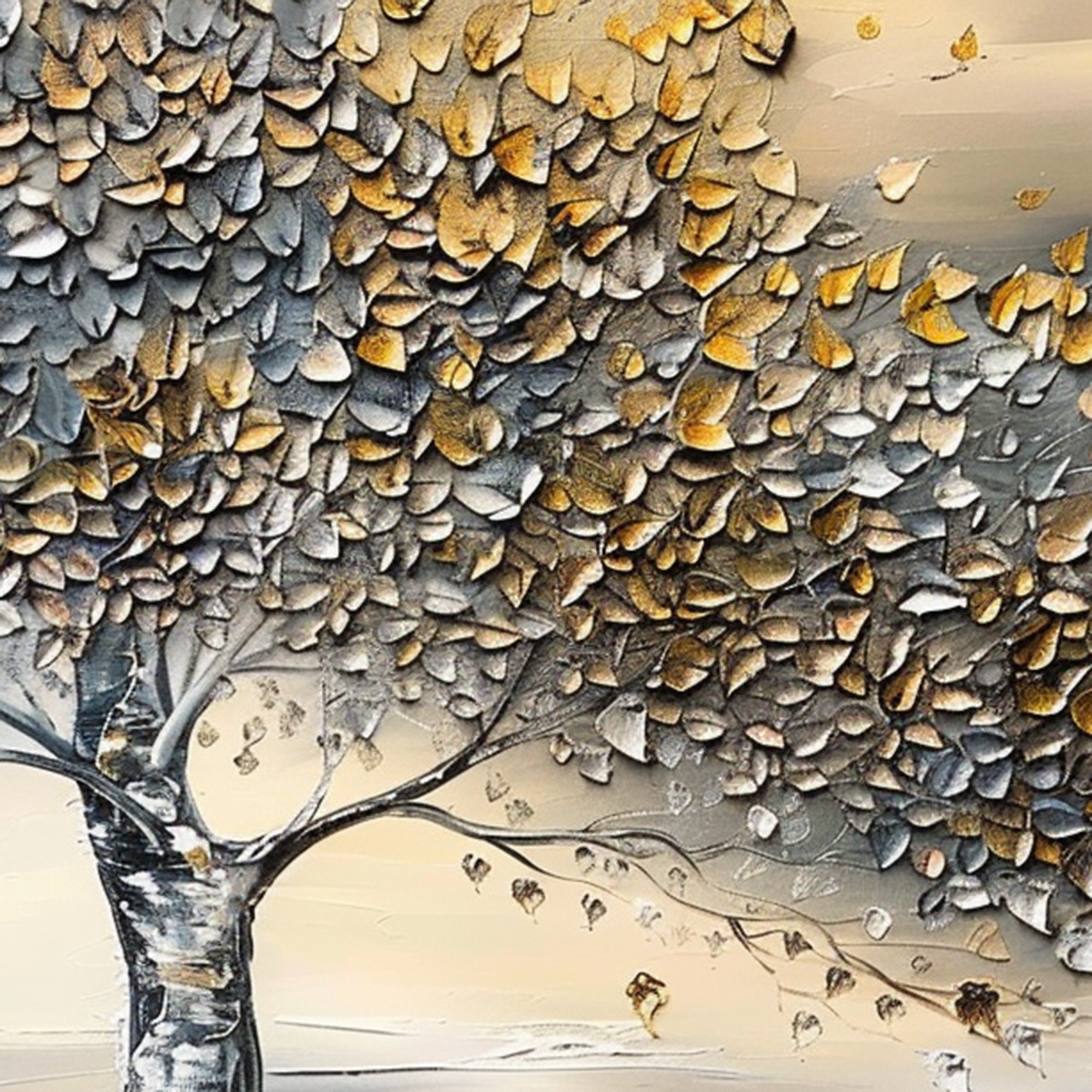 Original Tree of Life Oil Painting on Canvas, Large Abstract Textured ...