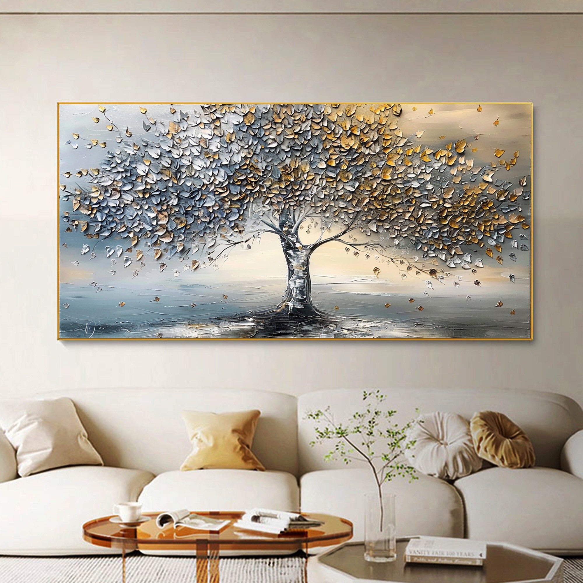 Original Tree of Life Oil Painting on Canvas, Large Abstract Textured ...