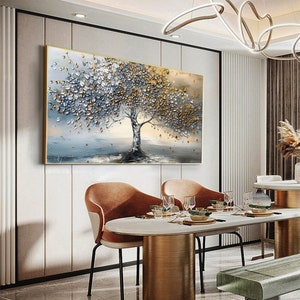 Original Tree of Life Oil Painting on Canvas, Large Abstract Textured ...