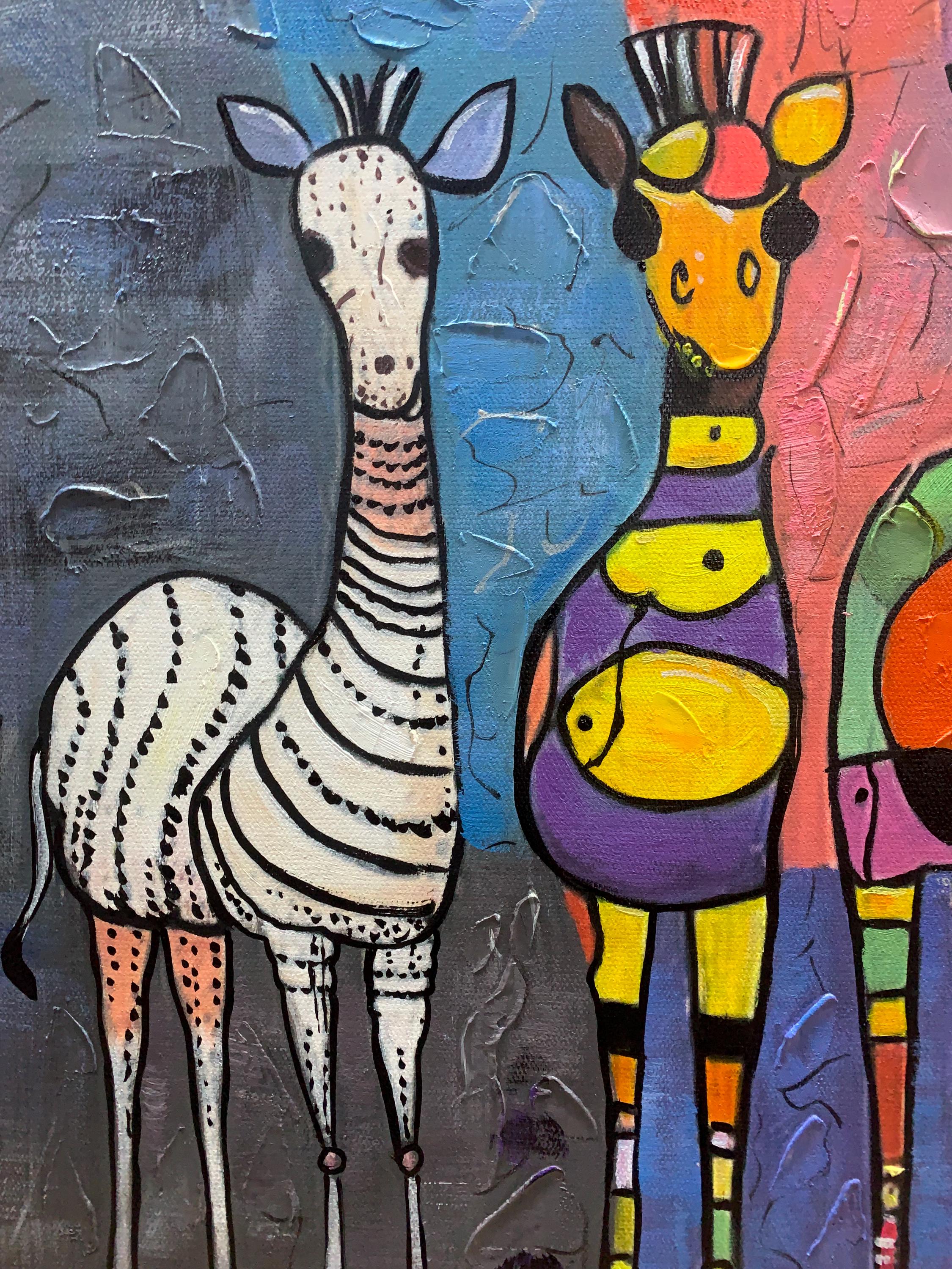 Abstract Colorful Horse Oil Painting on Canvas, Large Wall Art Original ...