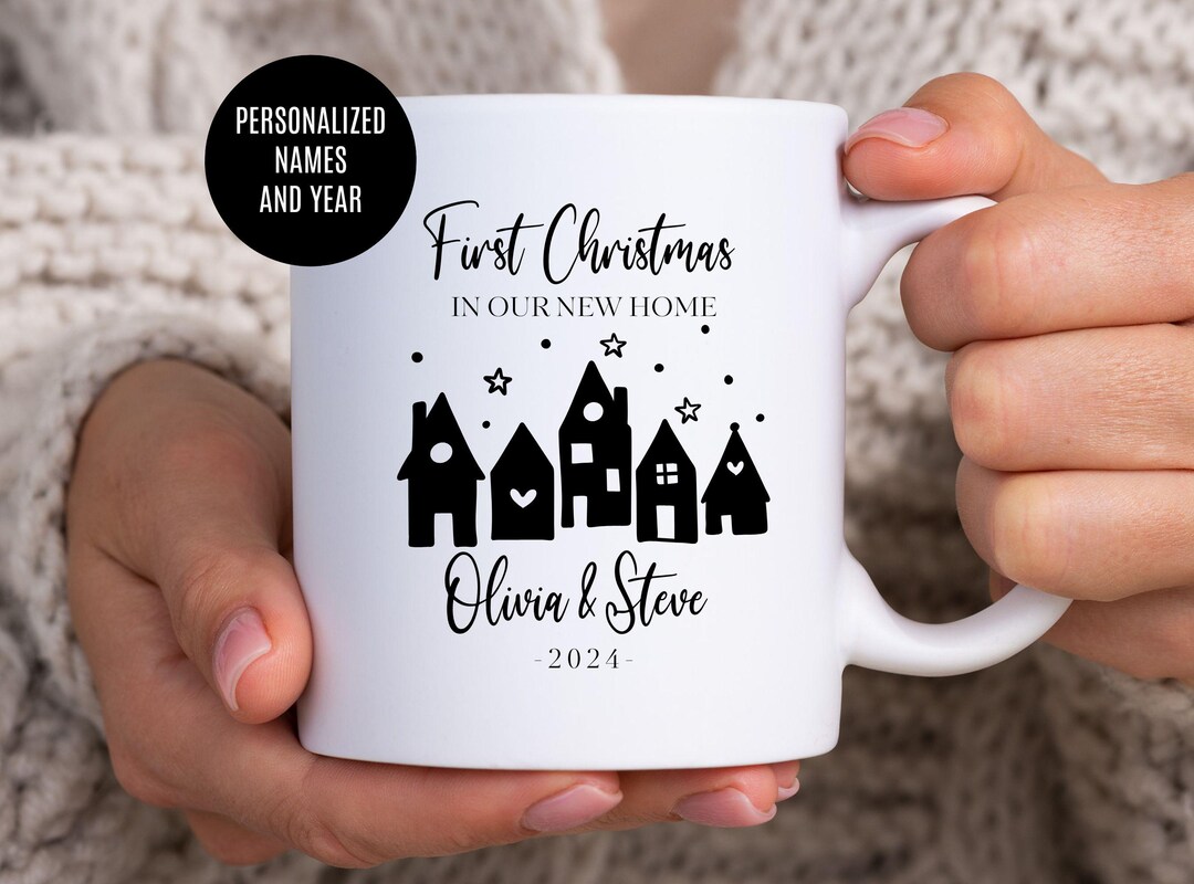 Personalized First Christmas New Home Mug: Couples Names & Year - Etsy