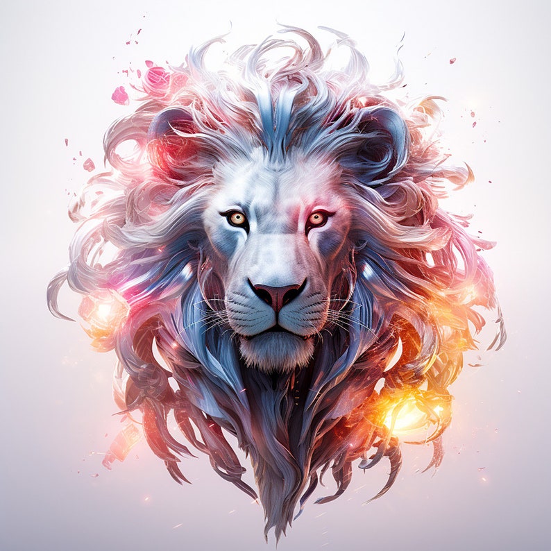 Flame Lion Download, Lion Instant Downloadable Wallpaper, Digital ...