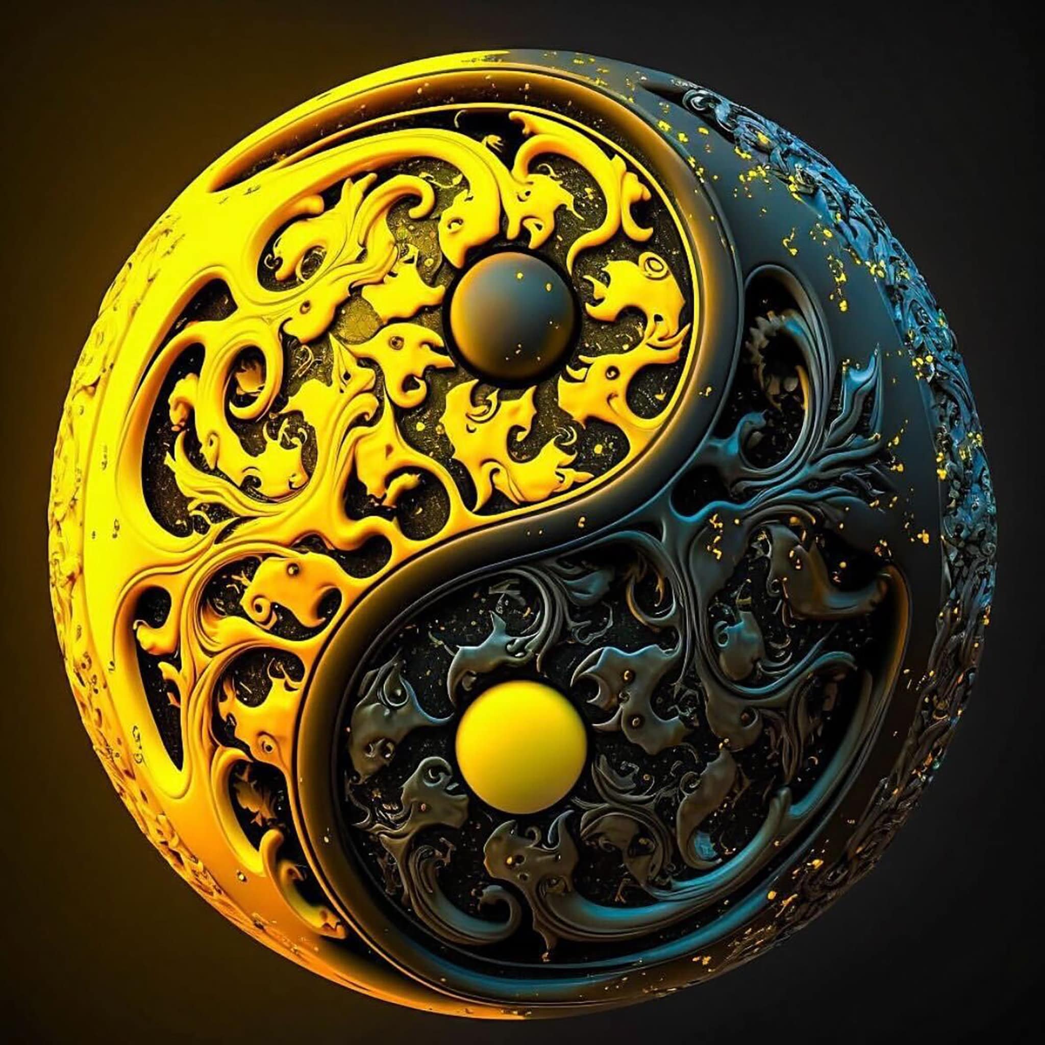 Yellow Yin-yang Download, Yin Yang Instant Downloadable Wallpaper ...